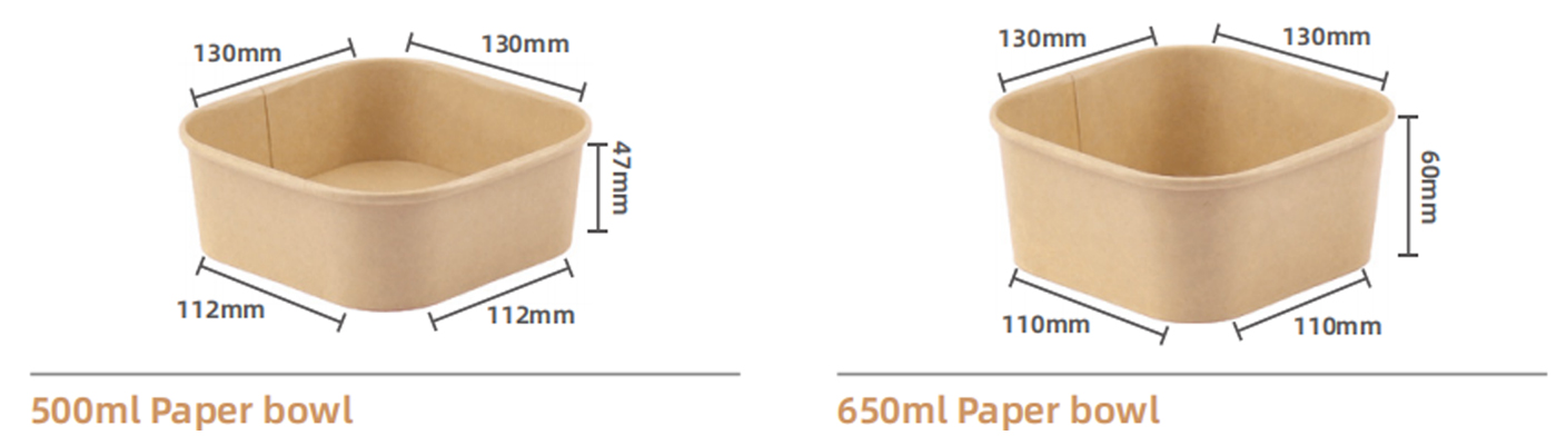 1100ML Square Paper Bowl